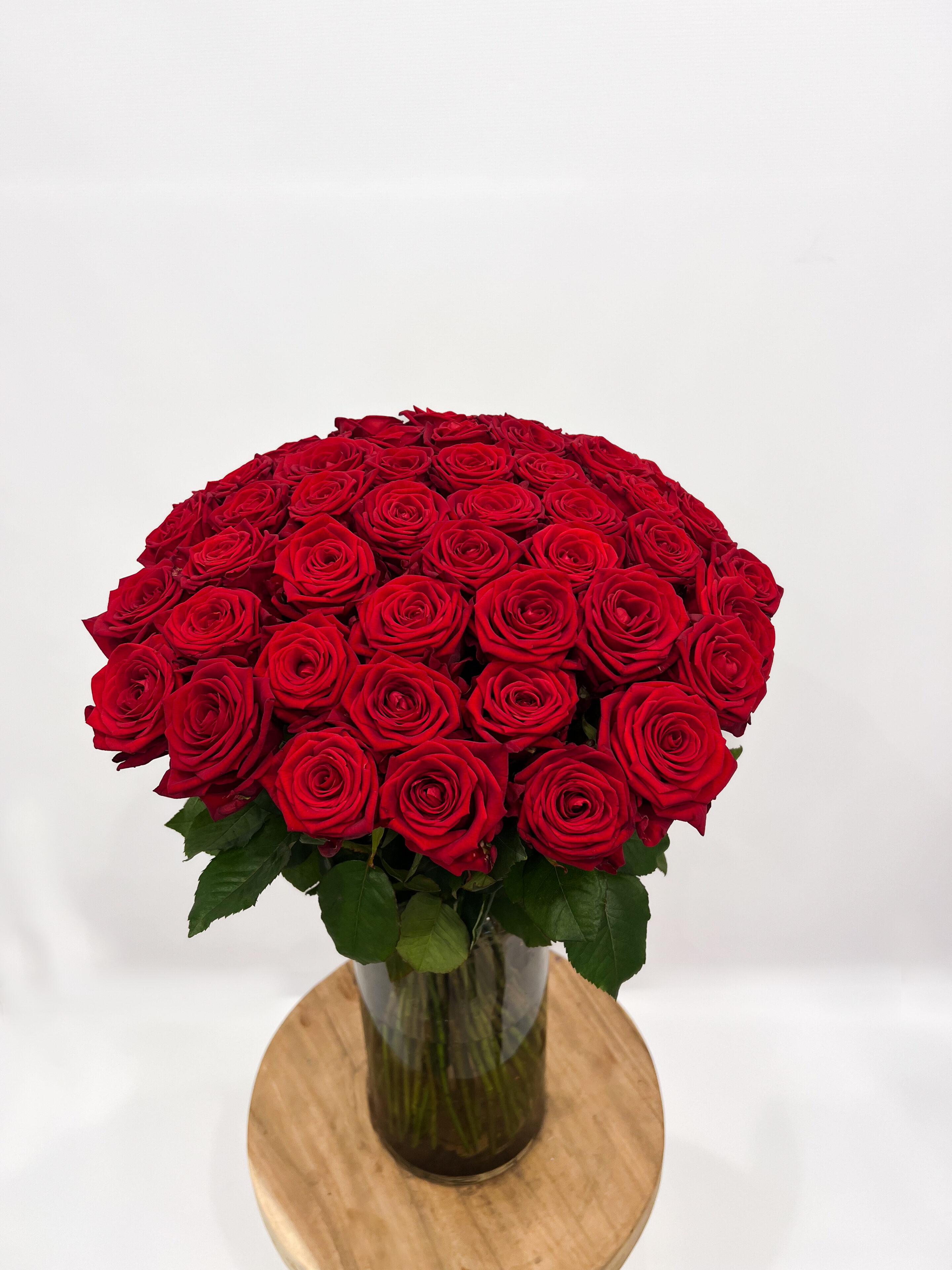 Bouquet de grandes roses rouges - Fleurs d'Auteuil